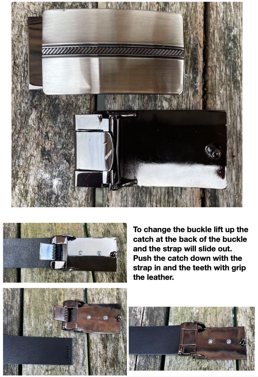 Single line plate style belt buckle for 30mm belt straps – Aeon Leather